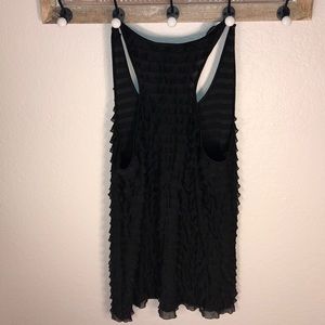 INC International Concepts | Tops | Inc Black Ruffle Racerback Tank Xl ...